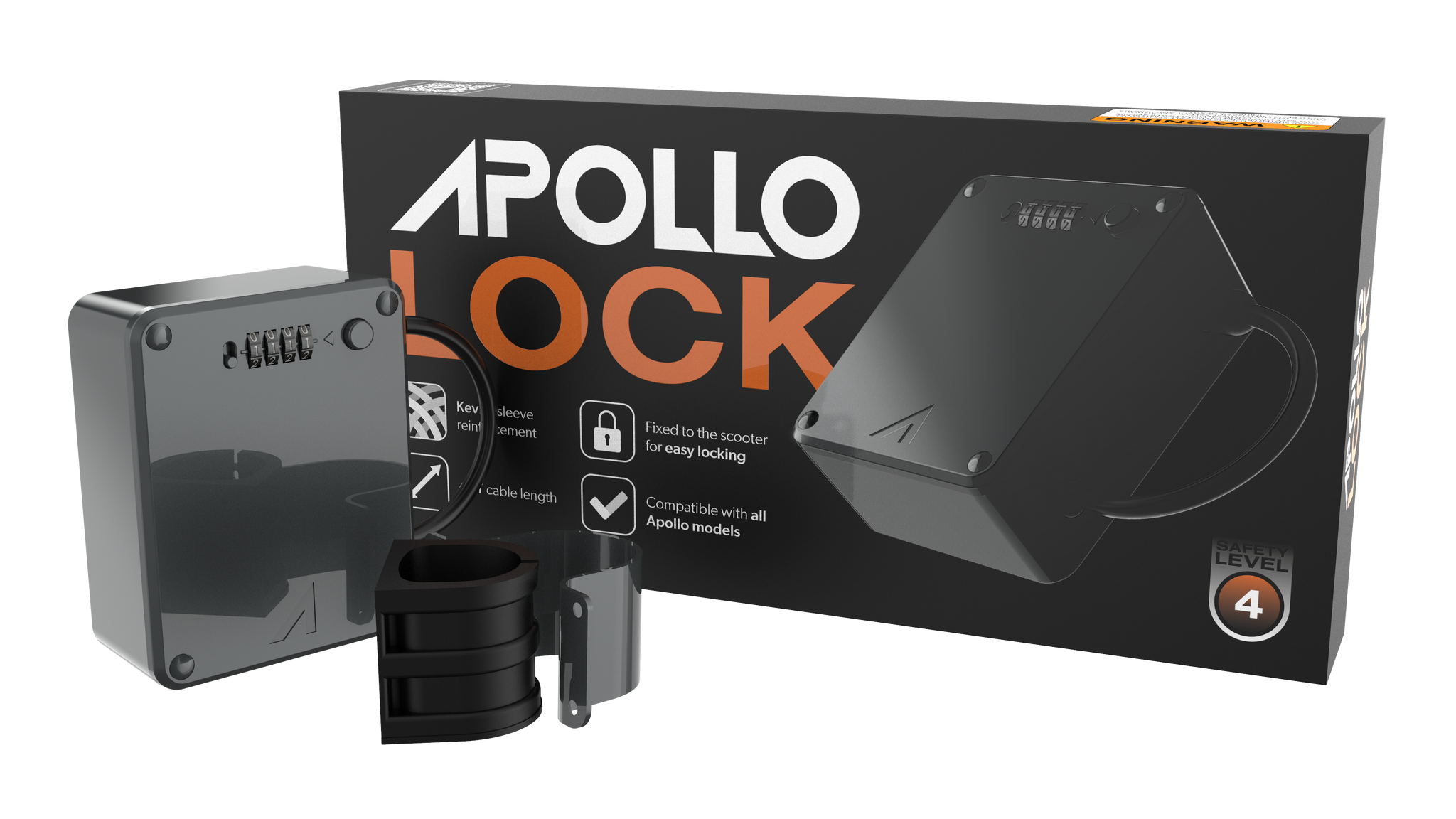 Apollo Electric Scooter Lock and Mounting Bracket